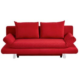 Xora Schlafsofa Sorini, Rot, Textil, Uni, 2-Sitzer, F&uuml;llung: Schaumstoff, 194x73x91 cm, Stoffauswahl, Wohnzimmer, Sofas & Couches, Schlafsofas, Schlafsofas mit Bettkasten