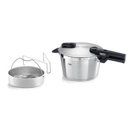 Fissler Schnellkochtopf Vitaquick&reg; Premium, Silber, Edelstahl, Metall, 4,5 L, 18 cm, Handmade in Germany, Druckregelventil, Sicherheitsventil, Sicherheitsdichtung, Sicherheitsverschluss, Gegengriff, Kochen, T&ouml;pfe, Schnellkocht&ouml;pfe
