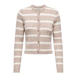 Only Strickjacke 'ONLKATIA' Damen Gr&ouml;&szlig;e S cappuccino / wei&szlig;