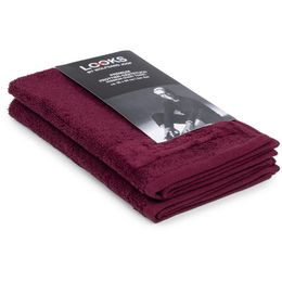 LOOKS by Wolfgang Joop G&auml;stehandt&uuml;cher &raquo;LOOKS&laquo; mit Logobestickung burgundy Obermaterial: 100% Baumwolle B/L: 30 cmx50 cm