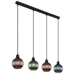Globo LIGHTING Pendelleuchte &raquo;ZUMBA&laquo; E27 1 Stk. Gl&auml;ser, H&auml;ngeleuchte, H&auml;ngelampe, k&uuml;rzbar schwarz matt