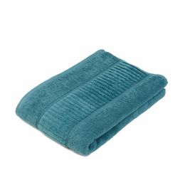 G&ouml;zze Badetuch &raquo;BIO Frottier&laquo; Bio-Baumwolle, Uni-Farben, mit geschorener Bord&uuml;re, Pastell Farben blau Walkfrottee, Obermaterial: 100% Baumwolle