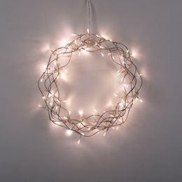 Leuchten Direkt LED Dekolicht &raquo;Dekokranz, &Oslash; ca. 30 cm&laquo; 1 Stk. Warmwei&szlig; mit LED Beleuchtung, IP44 stahlfarben