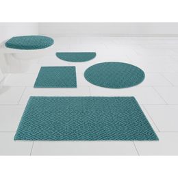 my home Badematte &raquo;Numan, Badvorleger, Badezimmer Teppich&laquo; H&ouml;he 10 mm fu&szlig;bodenheizungsgeeignet strapazierf&auml;hig Rauten-Muster, Badteppich, auch...