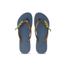 Uzurii Slipper & Pantoletten - Zehentrenner Green Crocodile Switch - Gr. 35,5 (EU) - in Blau - f&uuml;r Damen