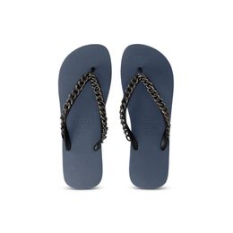 Uzurii Slipper & Pantoletten - Zehentrenner Silver Large - Gr. 43_44 - in Blau - f&uuml;r Damen