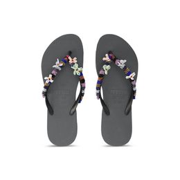 Uzurii Slipper & Pantoletten - Zehentrenner Las Dalias Blue - Gr. 41_42 - in Silber - f&uuml;r Damen