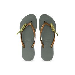 Uzurii Slipper & Pantoletten - Zehentrenner Green Crocodile Switch - Gr. 35,5 (EU) - in Gr&uuml;n - f&uuml;r Damen