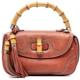 Gucci Hobo Bags - Medium Leather New Bamboo Satchel - Gr. unisize - in Braun - f&uuml;r Damen