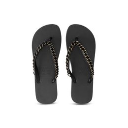 Uzurii Slipper & Pantoletten - Zehentrenner Gold Large - Gr. 37_38 - in Schwarz - f&uuml;r Damen