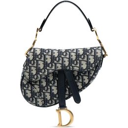 Christian Dior Hobo Bags - Mini Oblique Canvas Saddle Bag - Gr. unisize - in Blau - f&uuml;r Damen