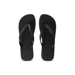 Uzurii Slipper & Pantoletten - Zehentrenner Silver Small - Gr. 45_46 - in Schwarz - f&uuml;r Damen