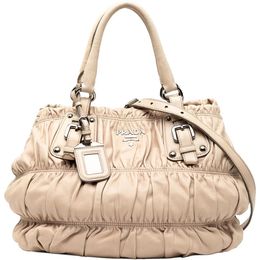 Prada Hobo Bags - Nappa Gaufre Satchel - Gr. unisize - in Braun - f&uuml;r Damen
