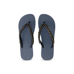 Uzurii Slipper & Pantoletten - Zehentrenner Gold Large - Gr. 43_44 - in Blau - f&uuml;r Damen