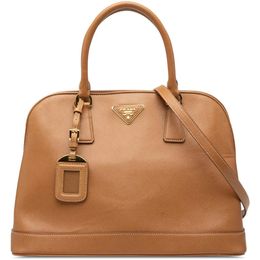 Prada Hobo Bags - Medium Saffiano Lux Open Promenade Satchel - Gr. unisize - in Braun - f&uuml;r Damen