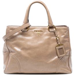 Prada Hobo Bags - Vitello Shine Open Convertible Tote - Gr. unisize - in Braun - f&uuml;r Damen