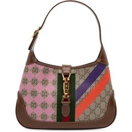 Gucci Hobo Bags - Small GG Supreme Web Geometric Jackie 1961 Crossbo - Gr. unisize - in Braun - f&uuml;r Damen