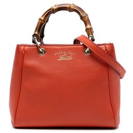 Gucci Hobo Bags - Mini Calfskin Bamboo Shopper Satchel - Gr. unisize - in Orange - f&uuml;r Damen