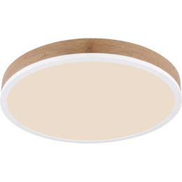 Globo LIGHTING LED Deckenleuchte &raquo;DORO&laquo; LED-Modul 1 Stk. Warmwei&szlig; Deckenlampe/holzoptik/rund/Wohnzimmer/Schlafzimmer/3000K