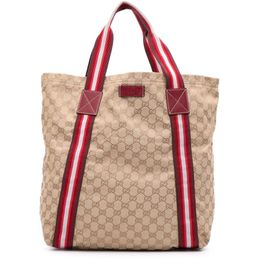 Gucci Shopper - GG Canvas Web Tote - Gr. unisize - in Braun - f&uuml;r Damen