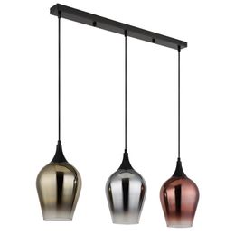 Globo LIGHTING Pendelleuchte »LAVUS« E27 1 Stk. Gläser, Hängelampe, Wohnzimmer, Esstisch schwarz matt