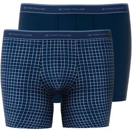 Tom Tailor Langer Boxer 2er-Pack, bequem, eng, elastisch, Logobund, Baumwollmix, mit Muster braun-dunkel-allover 6L 6L Herren Unterhose von Tom Tailor