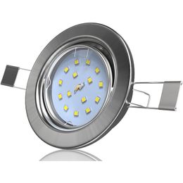B.K.LICHT LED Einbauleuchte &raquo;BK_EL1109 5er Set Einbaustrahler, Schwenkbar, flache Deckenstrahler&laquo; LED-Modul 5 Stk. Warmwei&szlig; 3.000K, 400Lm, 4, 8W,...