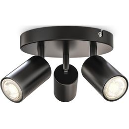 B.K.LICHT Deckenspots »BK_DS1447 Spotlampe, Schwenkbar, Drehbar, GU10-Fassung, Schwarz« GU10 1 Stk. 3-Flammig, ohne Leuchtmittel (max. 5W),...