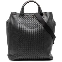 Bottega Veneta Hobo Bags - Nappa Intrecciato Vertical Convertible Satchel - Gr. unisize - in Schwarz - f&uuml;r Damen
