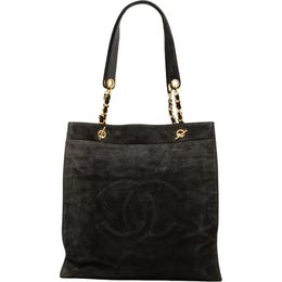 Chanel Shopper - CC Suede Tote - Gr. unisize - in Schwarz - f&uuml;r Damen