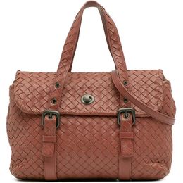 Bottega Veneta Hobo Bags - Nappa Intrecciato Flap Satchel - Gr. unisize - in Rot - f&uuml;r Damen
