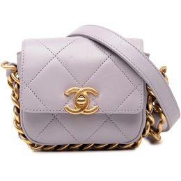 Chanel Hobo Bags - Mini Quilted Calfskin Framing Chain Flap - Gr. unisize - in Orange - f&uuml;r Damen