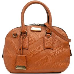 Burberry Hobo Bags - Small Heritage Grain Check Embossed Leather Orchar - Gr. unisize - in Orange - f&uuml;r Damen