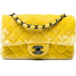 Chanel Hobo Bags - Mini Rectangular Classic Velvet Single Flap - Gr. unisize - in Gelb - f&uuml;r Damen