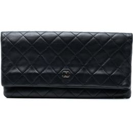 Chanel Clutches - Quilted Lambskin CC Beauty Foldover Clutch - Gr. unisize - in Schwarz - f&uuml;r Damen