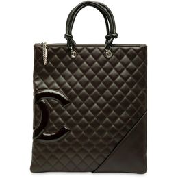 Chanel Shopper - Quilted Lambskin Cambon Ligne Flat Tote - Gr. unisize - in Braun - f&uuml;r Damen