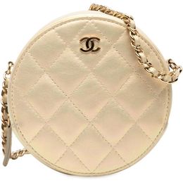 Chanel Hobo Bags - Quilted Iridescent Lambskin Round Clutch With Chai - Gr. unisize - in Gold - f&uuml;r Damen