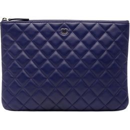 Chanel Clutches - Medium CC Quilted Lambskin O Case Clutch - Gr. unisize - in Orange - f&uuml;r Damen