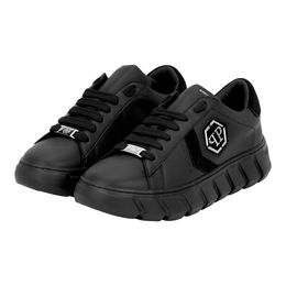 Philipp Plein Low-Top Sneaker - Lo-Top Turnschuhe Hexagon - Gr. 38 (EU) - in Schwarz - f&uuml;r Damen
