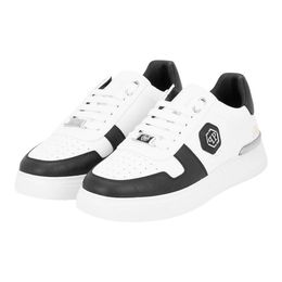 Philipp Plein Low-Top Sneaker - Lo-Top Turnschuhe Cocco Crocco Gepr&auml;gt - Gr. 36 (EU) - in Wei&szlig; - f&uuml;r Damen