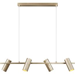 Nordlux Pendelleuchte &raquo;Alanis&laquo; GU10 1 Stk. Minimalistisches Design, 10-seitiges Profil, matt-schwarz messingfarben