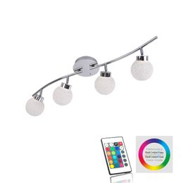 JUST LIGHT Deckenleuchte &raquo;MIKO&laquo; LED-Board 1 Stk. Warmwei&szlig; LED, RGB+W, Fernbedienung, Infrarot inkl., dimmbar &uuml;ber Fernbedienung grau