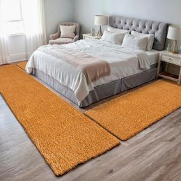 OTTO home Hochflor-Bettumrandung &raquo;Banji&laquo; H&ouml;he 37 mm 3 tlg. Uni Farben, weich und flauschig, auch als L&auml;ufer & in rund erh&auml;ltlich gold Obermaterial: 