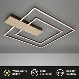Briloner Leuchten Deckenleuchte &raquo;Deckenleuchte NICO DUO&laquo; LED-Modul 1 Stk. Deckenlampe dimmbar 25W 3000lm 3000K 57x48x4cm gold f&uuml;r Wohnzimmer...