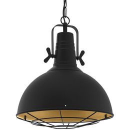 Eglo Pendelleuchte »CANNINGTON« E27 Hängelampe 38, 5 cm, Hängeleuchte, Schwarz, Esstischlampe, E27 schwarz/goldfarben