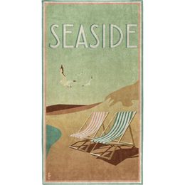 Seahorse Strandtuch &raquo;Blackpool&laquo; 90x170, f&uuml;r Pool und Sauna, mit Vintage Aufdruck, Strandstuhl green Obermaterial: 100% Baumwolle B/L: 90 cmx170 cm