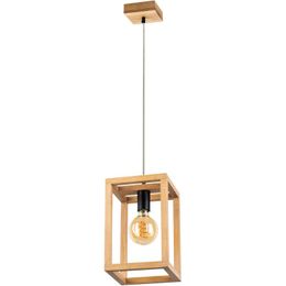 Spot-Light SPOT LIGHT Pendelleuchte &raquo;KAGO&laquo; E27 H&auml;ngeleuchte, Naturprodukt aus Eichenholz, Kabel k&uuml;rzbar schwarz/holzfarben