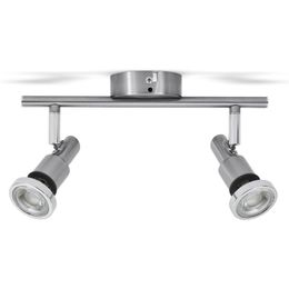 B.K.LICHT Deckenspots »BK_DS1136 LED Bad-Deckenleuchte, Inkl. 2x 5W GU10 Leuchtmittel, IP44« GU10 1 Stk. Warmweiß Badezimmerleuchte, 2x 5Watt, 2x...