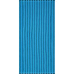 Egeria Strandtuch &raquo;Pestemal&laquo; 80x180 cm, mit Fransen blau gewebte Ware, Obermaterial: 65% Baumwolle, 20% Polyester, 15% Viskose