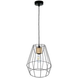 BRITOP LIGHTING H&auml;ngeleuchte &raquo;Endorfina&laquo; E27 1 Stk. Dekorative Leuchte aus Metall mit Elementen aus Eichenholz schwarz